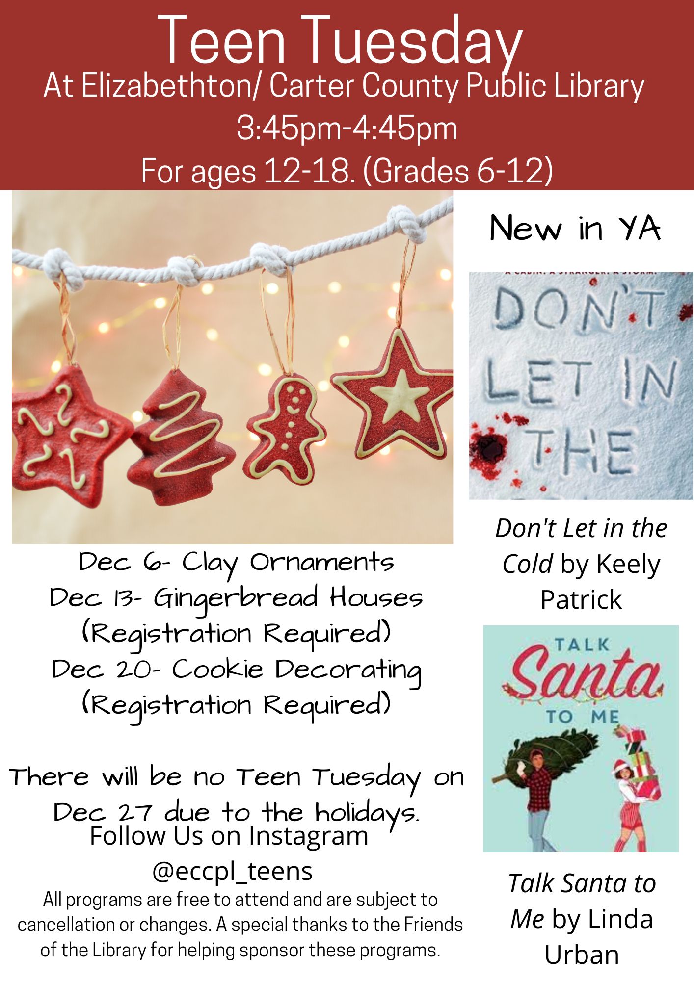 Teen Tuesday- Gingerbread Houses - Elizabethton-Carter County Public ...