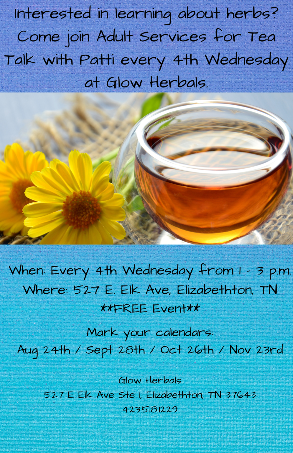 Tea Talk - Elizabethton-Carter County Public Library