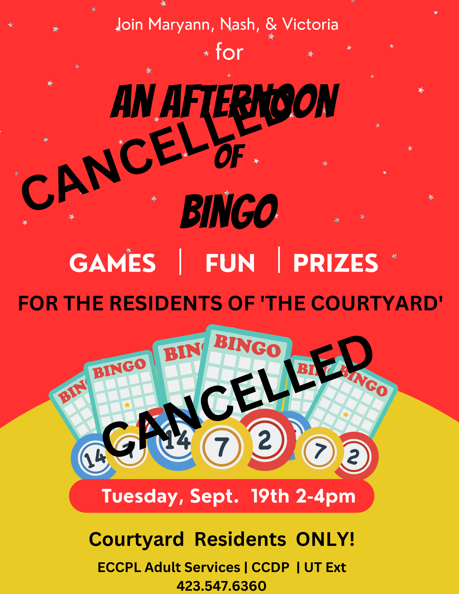 Bingo @The Courtyard- CANCELLED - Elizabethton-Carter County Public Library