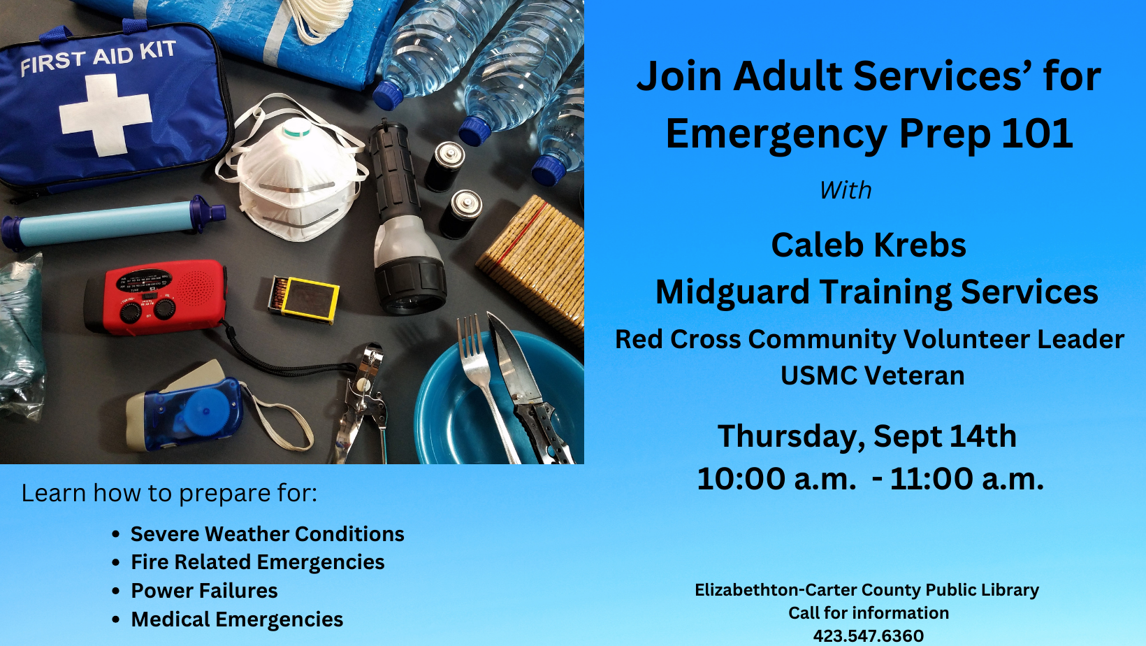 Emergency Prep 101 - Elizabethton-Carter County Public Library