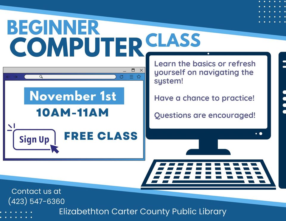 Beginning Computer Class - Elizabethton-Carter County Public Library