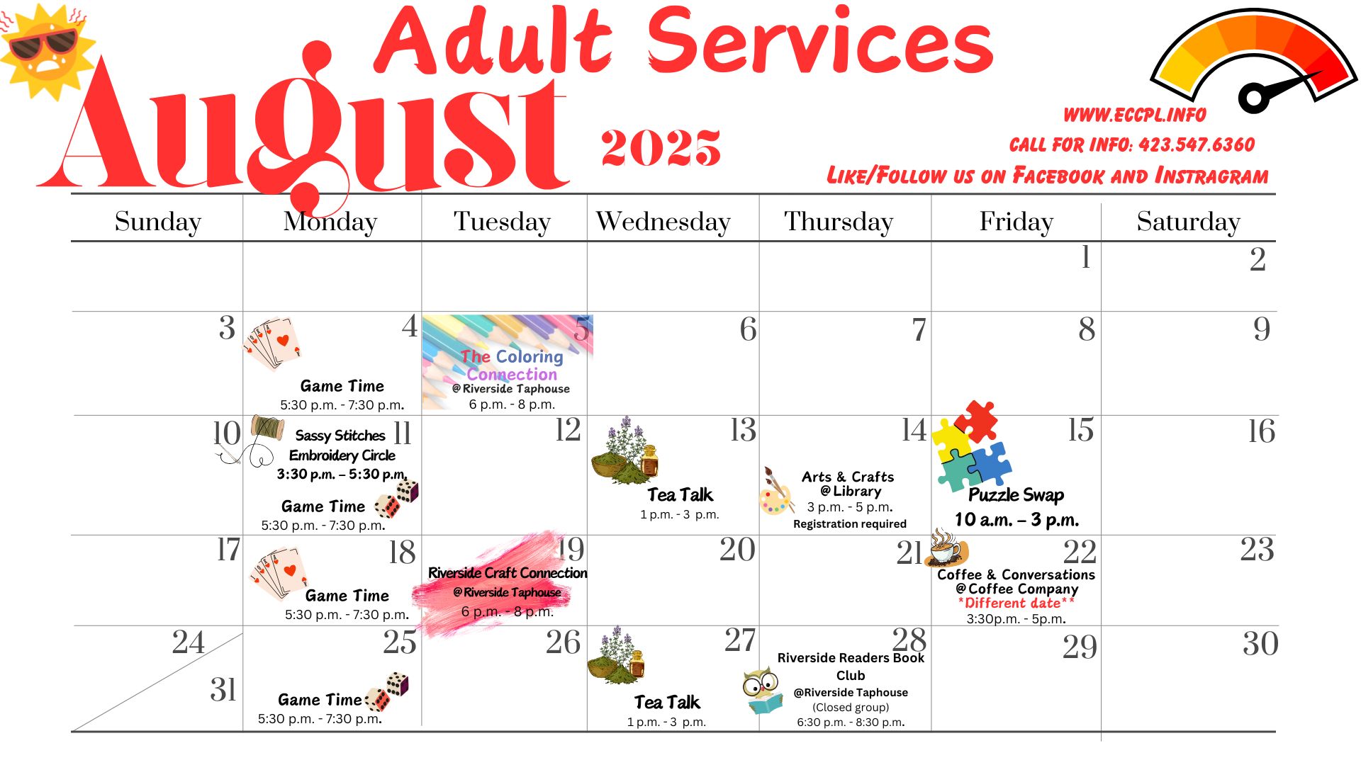August Calendar - Elizabethton-Carter County Public Library